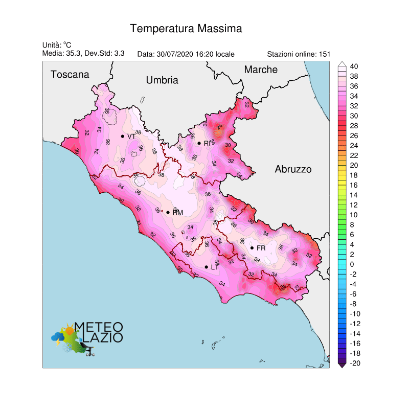 TEMPERATURE BOLLENTI nel LAZIO, raggiunti i 40°C ECCO DOVE - Meteo ...