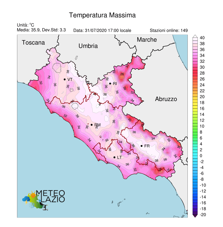TEMPERATURE BOLLENTI nel LAZIO, raggiunti i 40°C ECCO DOVE - Meteo ...
