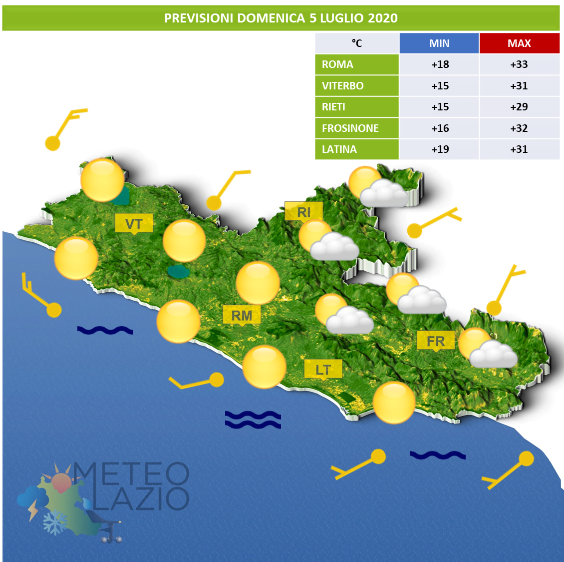 Bollettino Meteo OGGI 5 Luglio 2020 e DOMANI 6 Luglio 2020