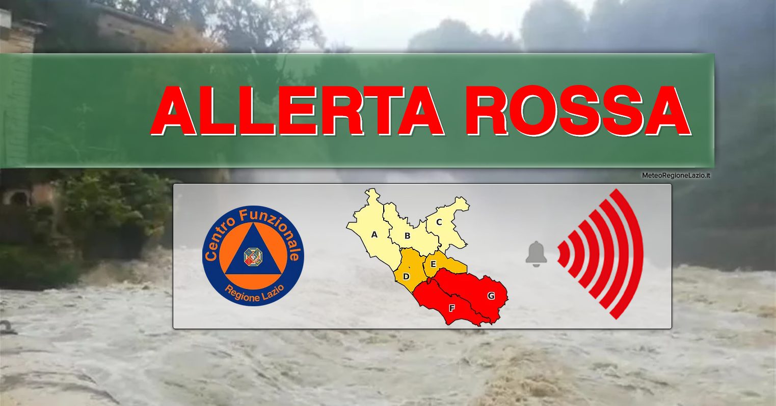 +++ALLERTA ROSSA su parte del LAZIO martedì 08 dicembre 2020+++ - Meteo Regione Lazio
