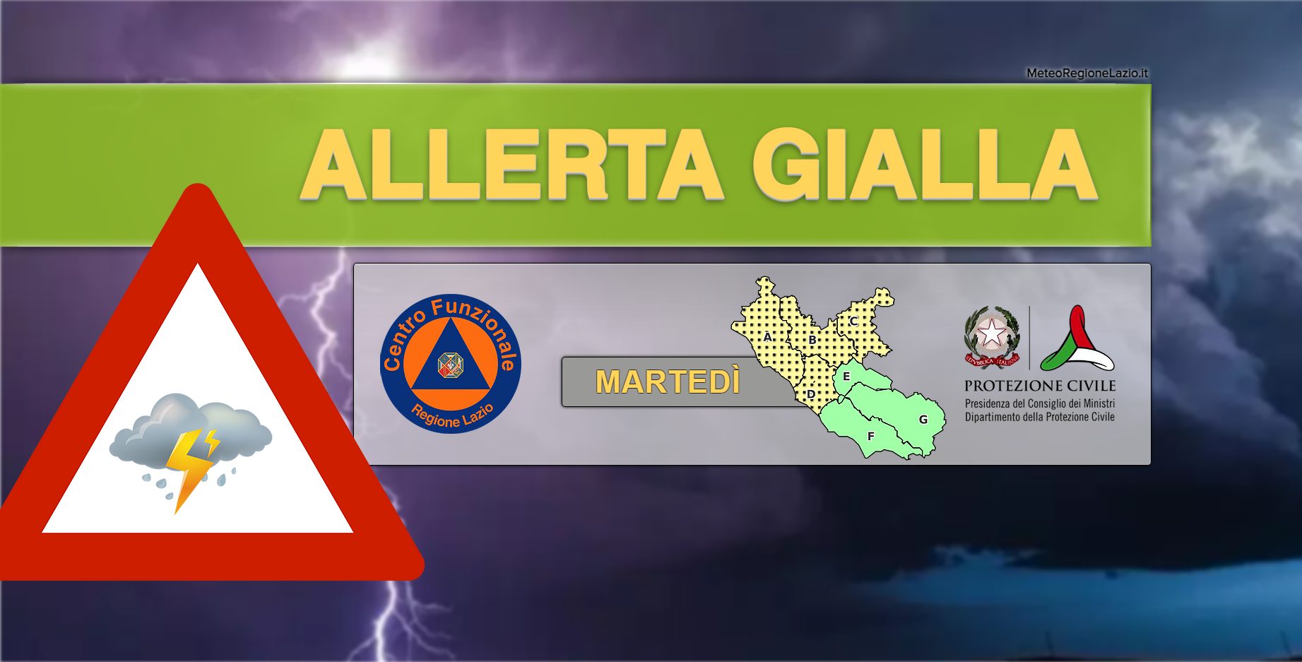 MALTEMPO per piogge e temporali: scatta l'allerta della PROTEZIONE CIVILE - Meteo Regione Lazio
