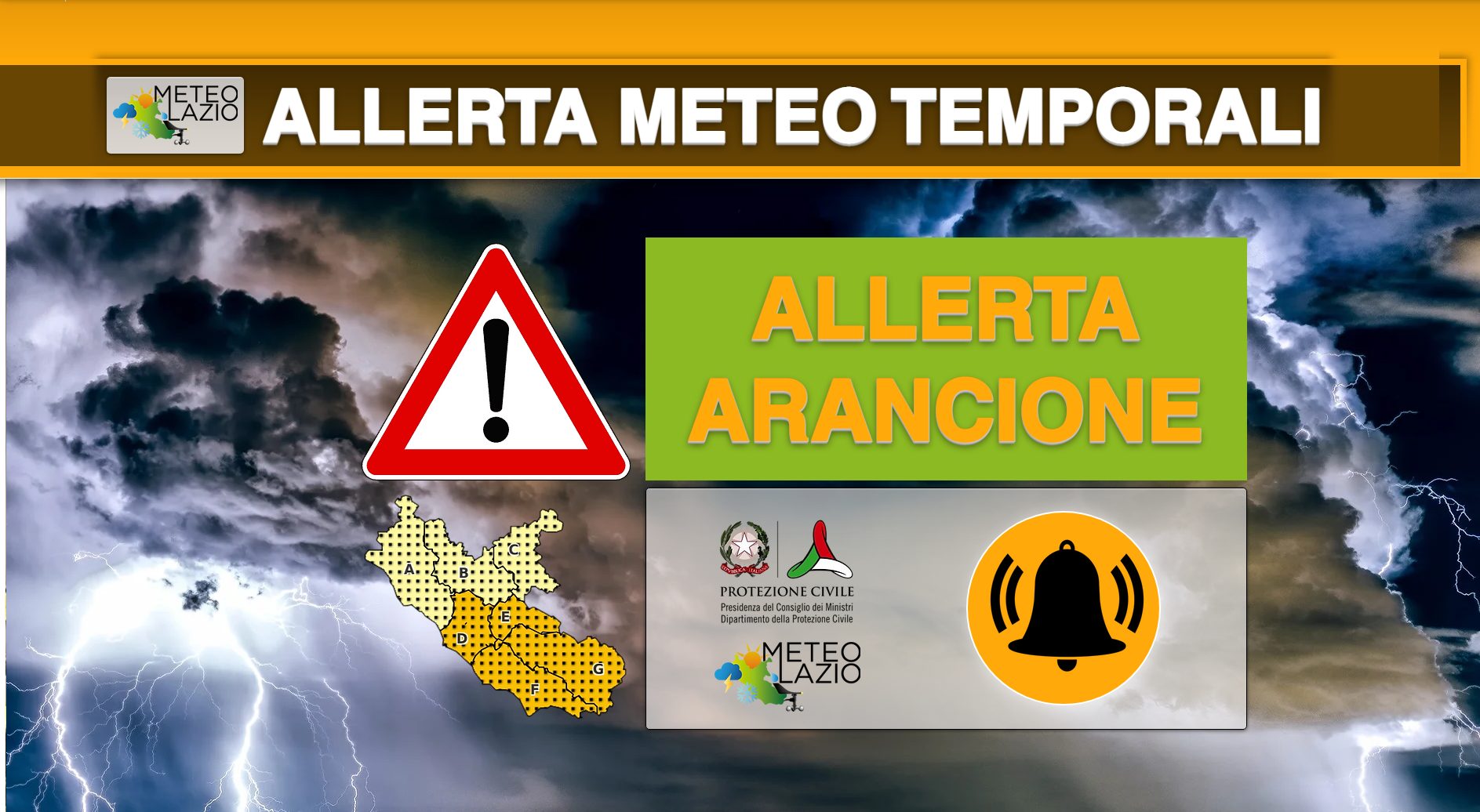 PEGGIORAMENTO METEO: diramata ALLERTA ARANCIONE per il LAZIO dalla ...