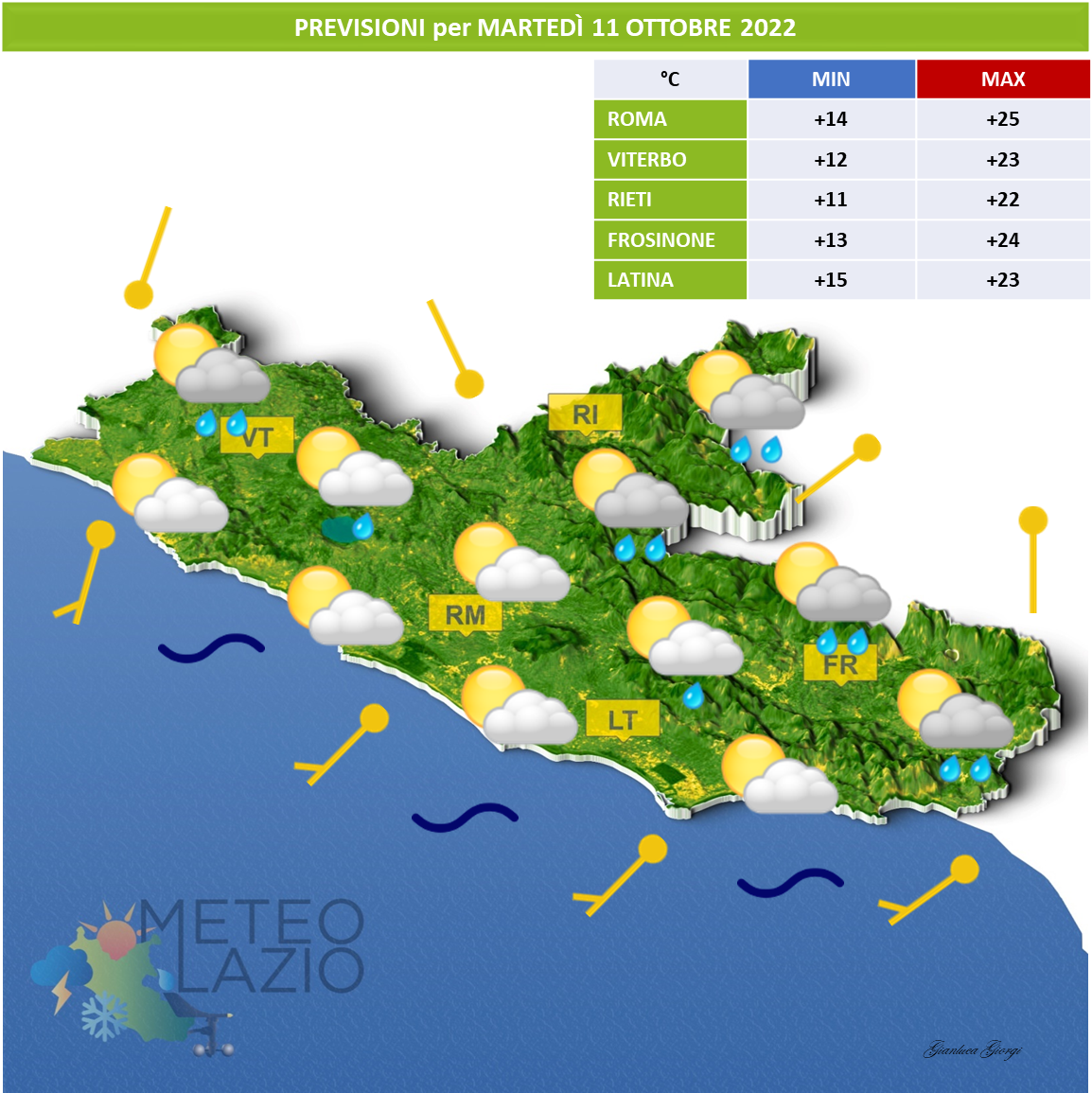 Bollettino Meteo per OGGI 11 Ottobre 2022 e DOMANI 12 Ottobre 2022